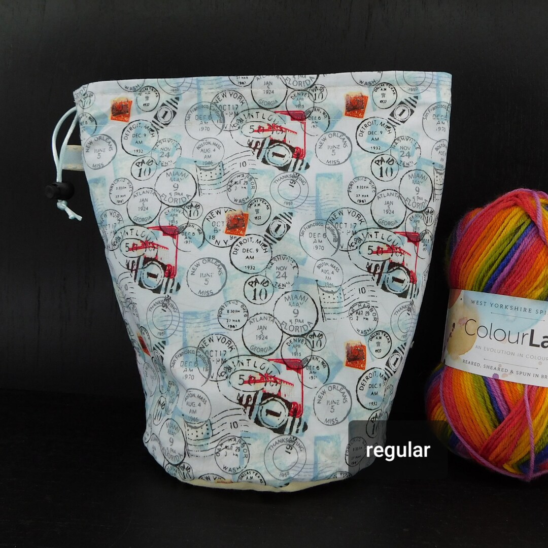 Regular Size Only USA Postage Stamps Project Bag for Knitting Crochet ...