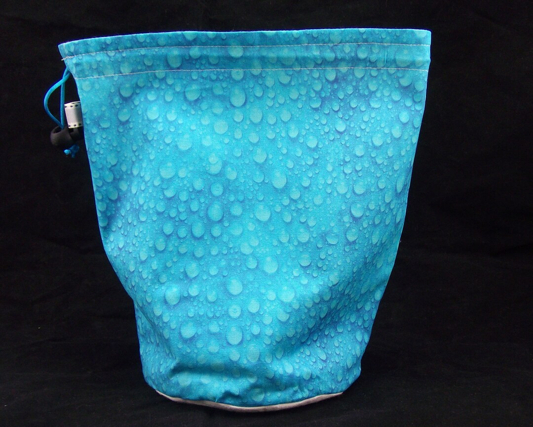 R/S Turquoise Raindrops Project Bag for Knitting Crochet Crafts Storage ...