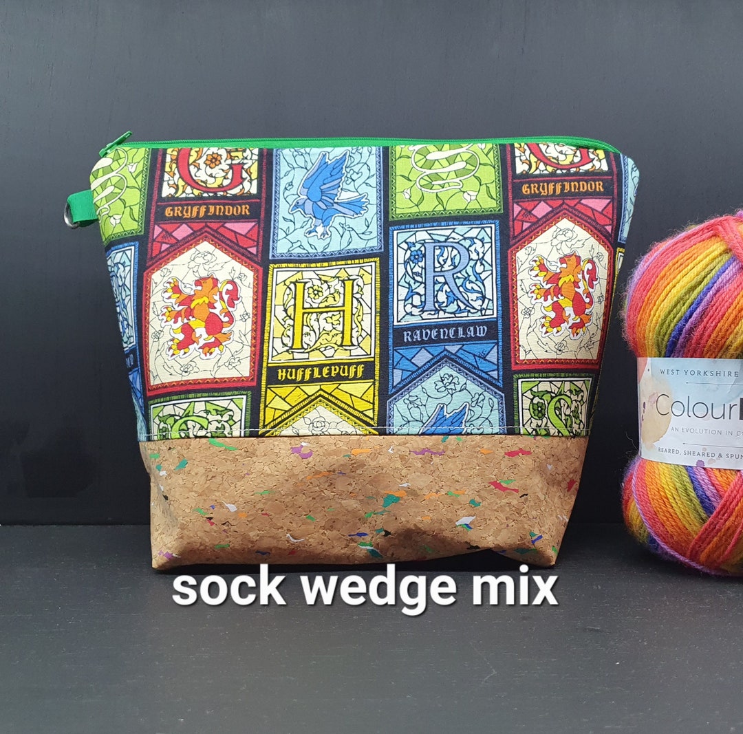 Sock Wedge Mix Stained Glass Wizard Houses Project Bag for Knitting ...