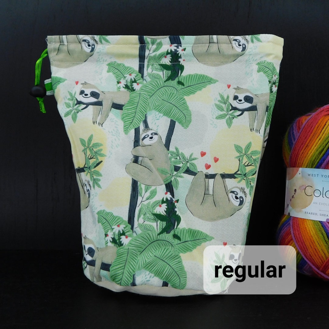 R/M/S/W/DPN Sloth Project Bag for Knitting/crochet/crafts - Etsy