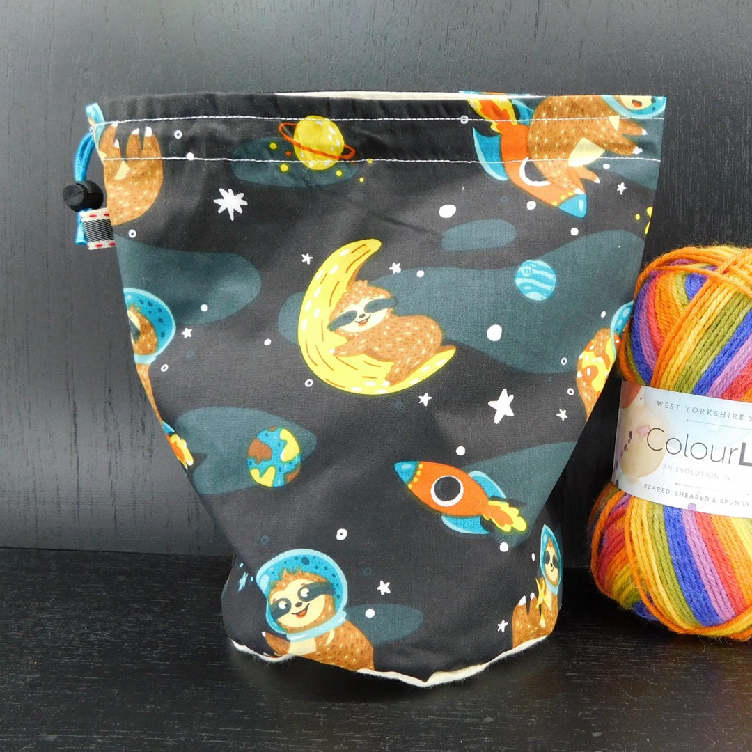 M/W Sloths in Space Project Bag for Knitting/crochet/crafts - Etsy