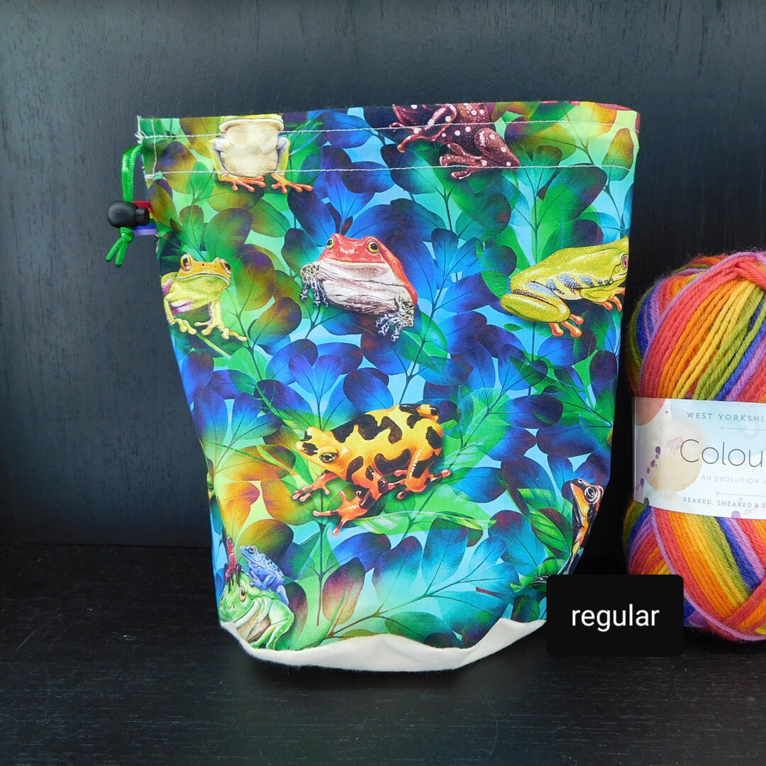 R/S/W/DPN Tropical Frogs Project Bag for Knitting/crochet/crafts - Etsy