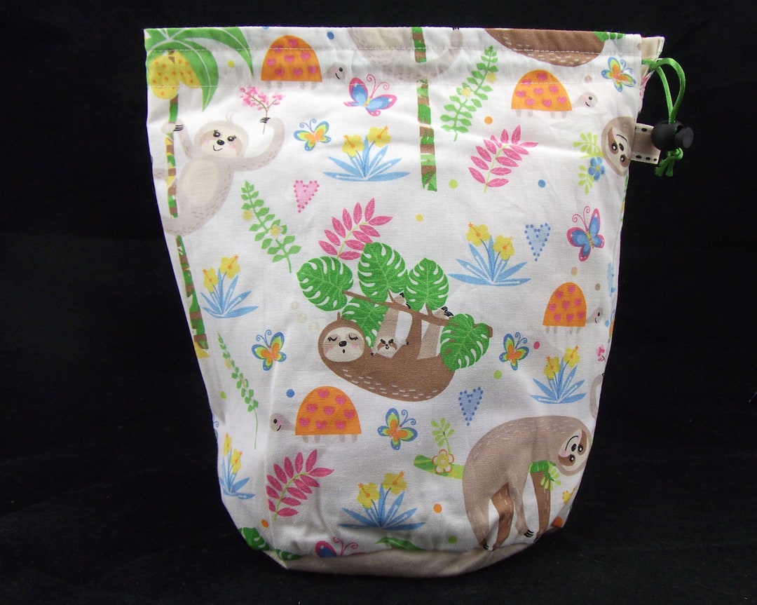 R/M/S White Sloth Project Bag for Knitting Crochet Crafts - Etsy