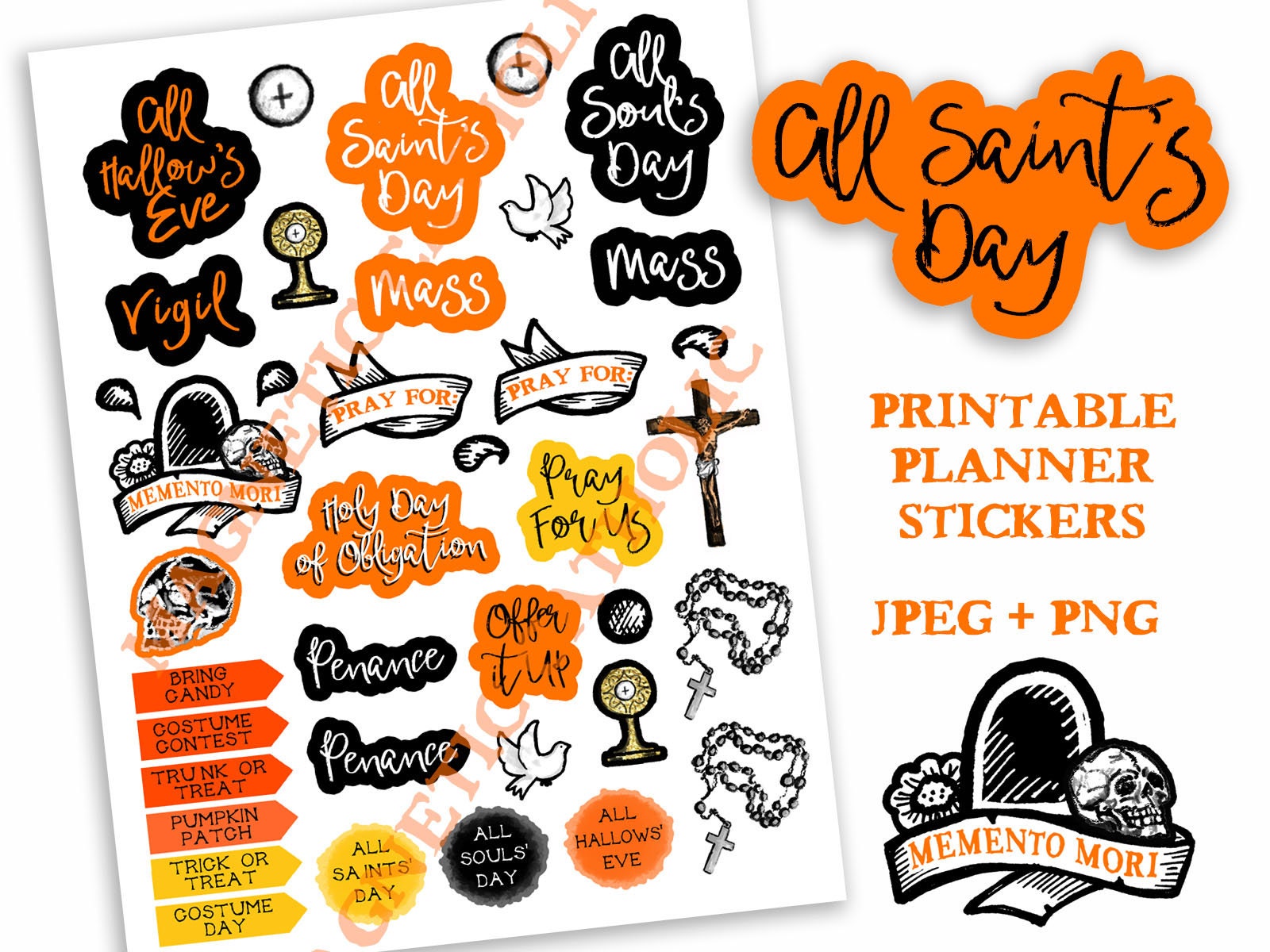All Saints Day Liturgical Calendar Printable Catholic Planner | Etsy