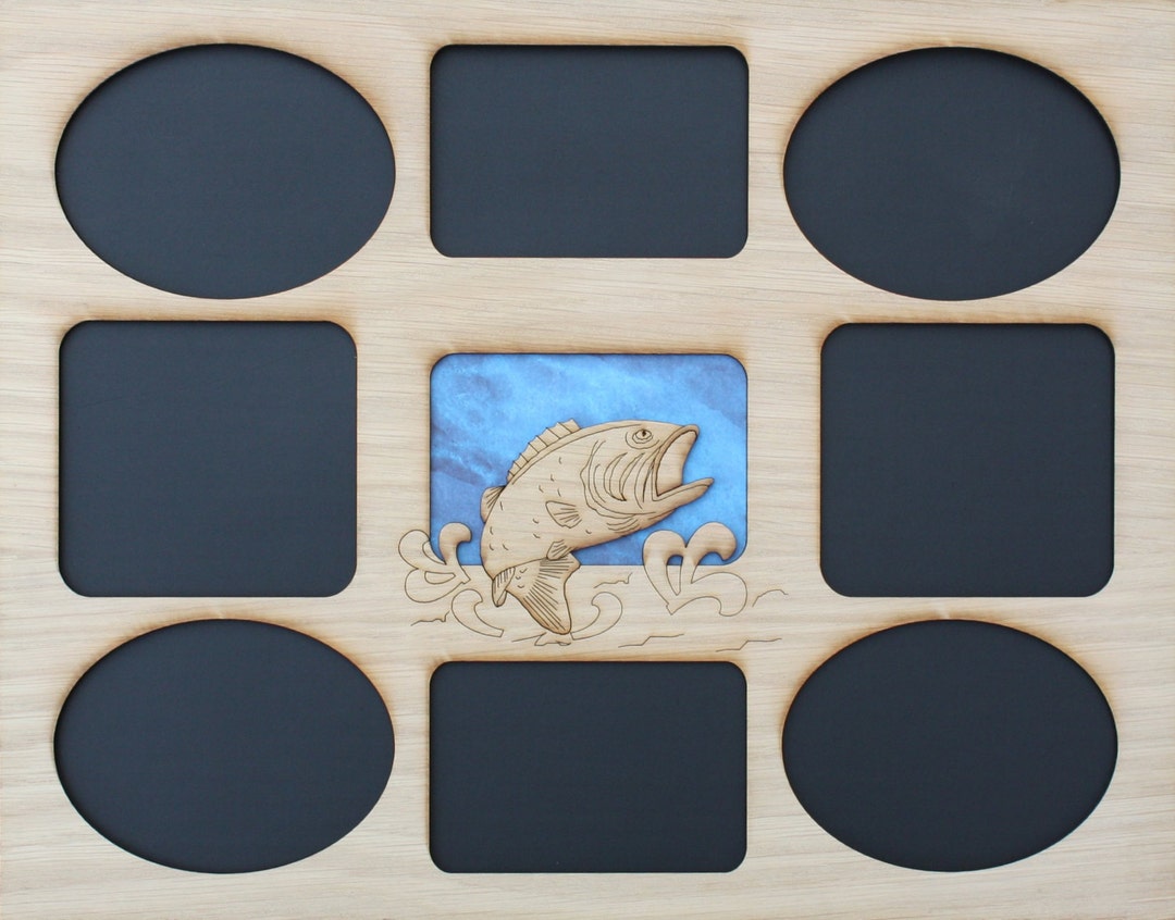 11x14 Bass Fishing Picture Frame Collage Mat Insert - Fishing Gifts ...