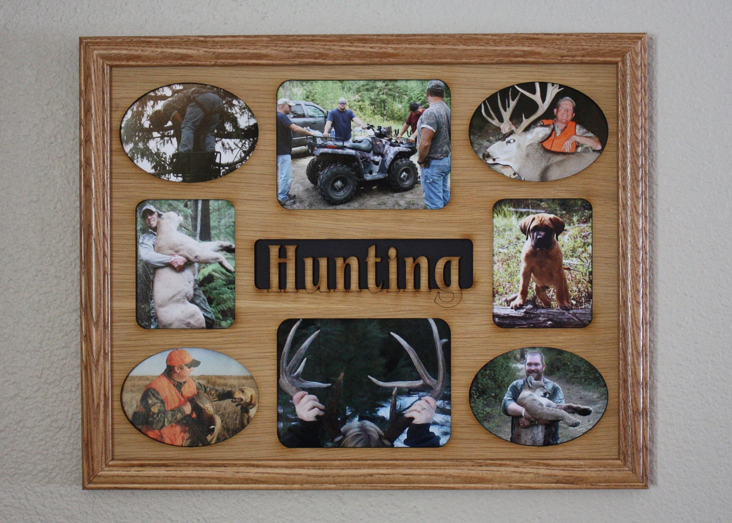 11x14 Hunting Wood Mat Collage Insert for Frame - Deer Elk Bear Moose ...
