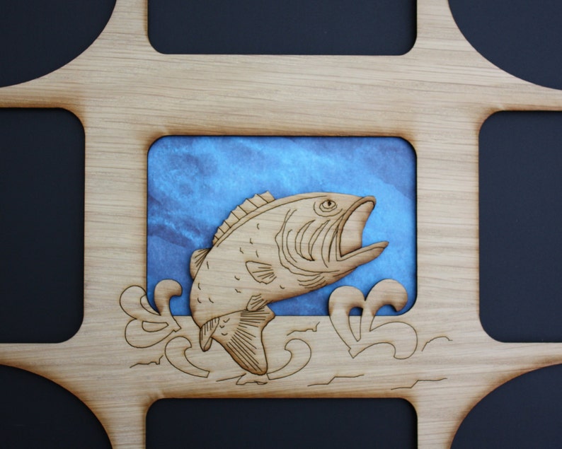 11x14 Bass Fishing Picture Frame Collage Mat Insert Fishing | Etsy
