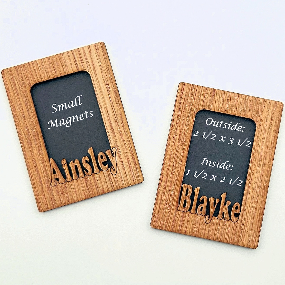 Personalized Small Refrigerator Magnet Frame – Custom Wooden Magnet ...