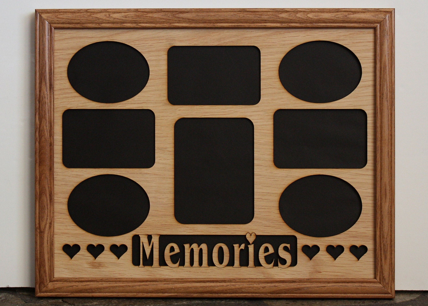 11x14 Memories With Hearts Wood Photo-picture Mat Collage Insert - Etsy