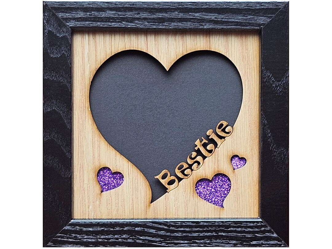5x5 Bestie Picture Frame for 4x4 Photo - Heart Shaped Love Frames ...