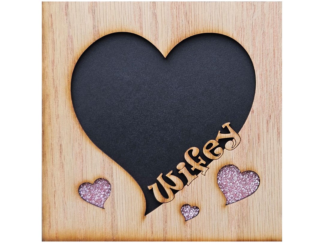 5x5 Wifey Picture Frame for 4x4 Photo - Heart Shaped - Hubby and Wifey ...