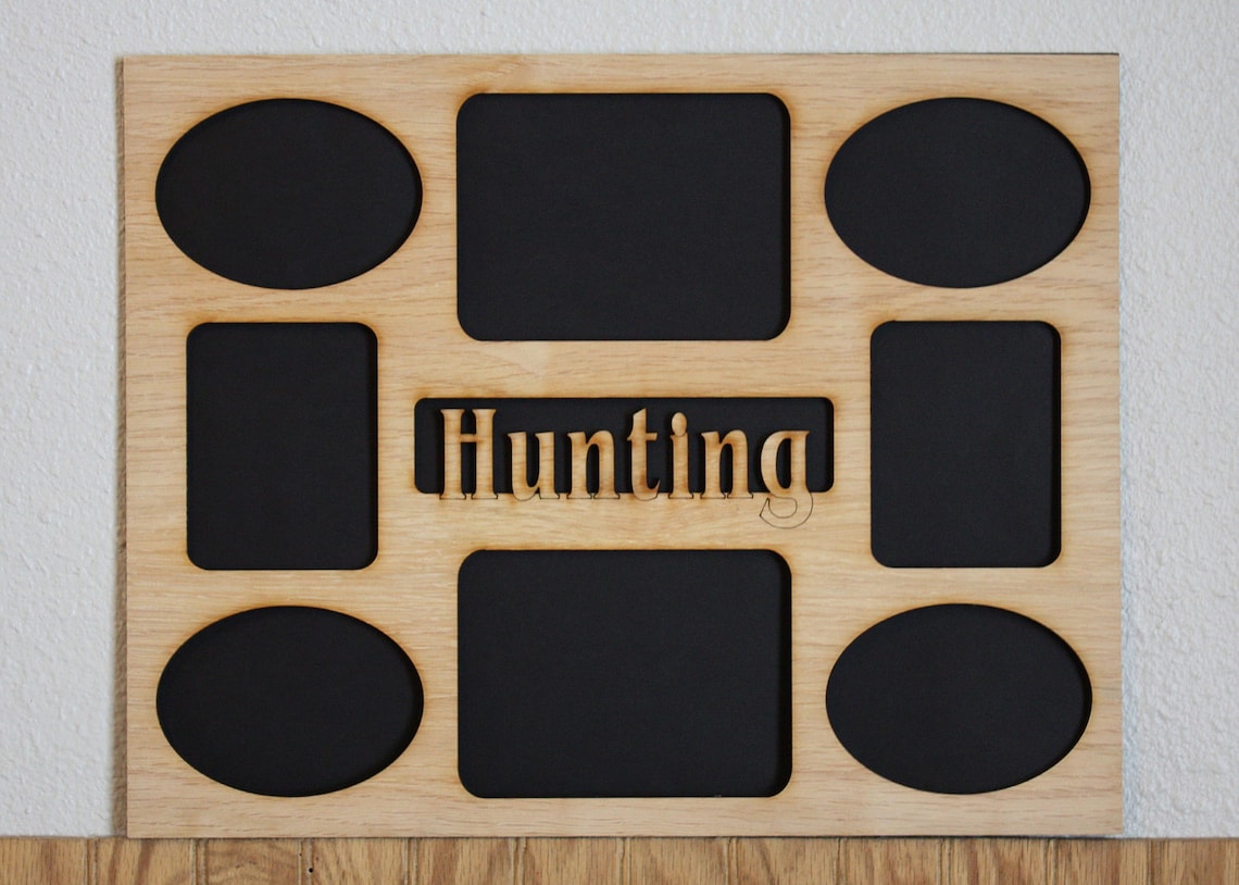 11x14 Hunting Wood Mat Collage Insert for Frame - Deer Elk Bear Moose ...