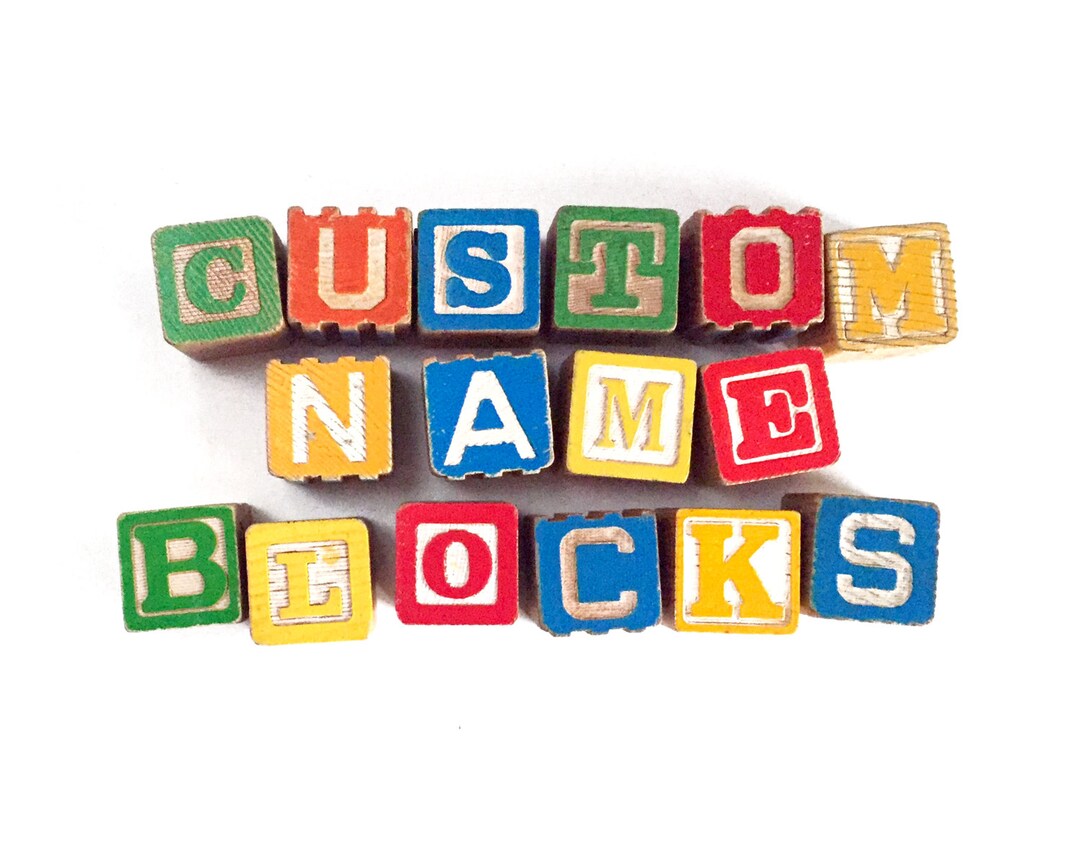 Custom Baby Name Blocks, Vintage Alphabet Blocks, Wooden ABC Blocks ...