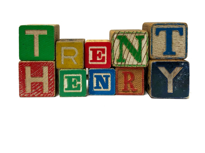 Custom Wooden Alphabet Blocks, Vintage Baby Name Blocks, Farmhouse ...