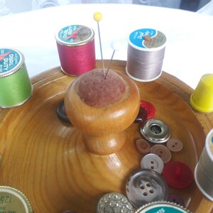 Vintage Wood Sewing Box /primitive Treenware Thread Caddy Sewing Box - Etsy