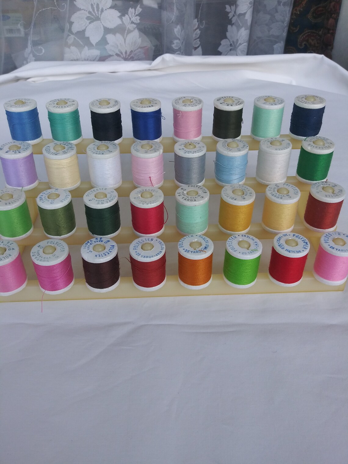 Thread Organizer Holder Rack Vintage Polyester 32 Spools - Etsy