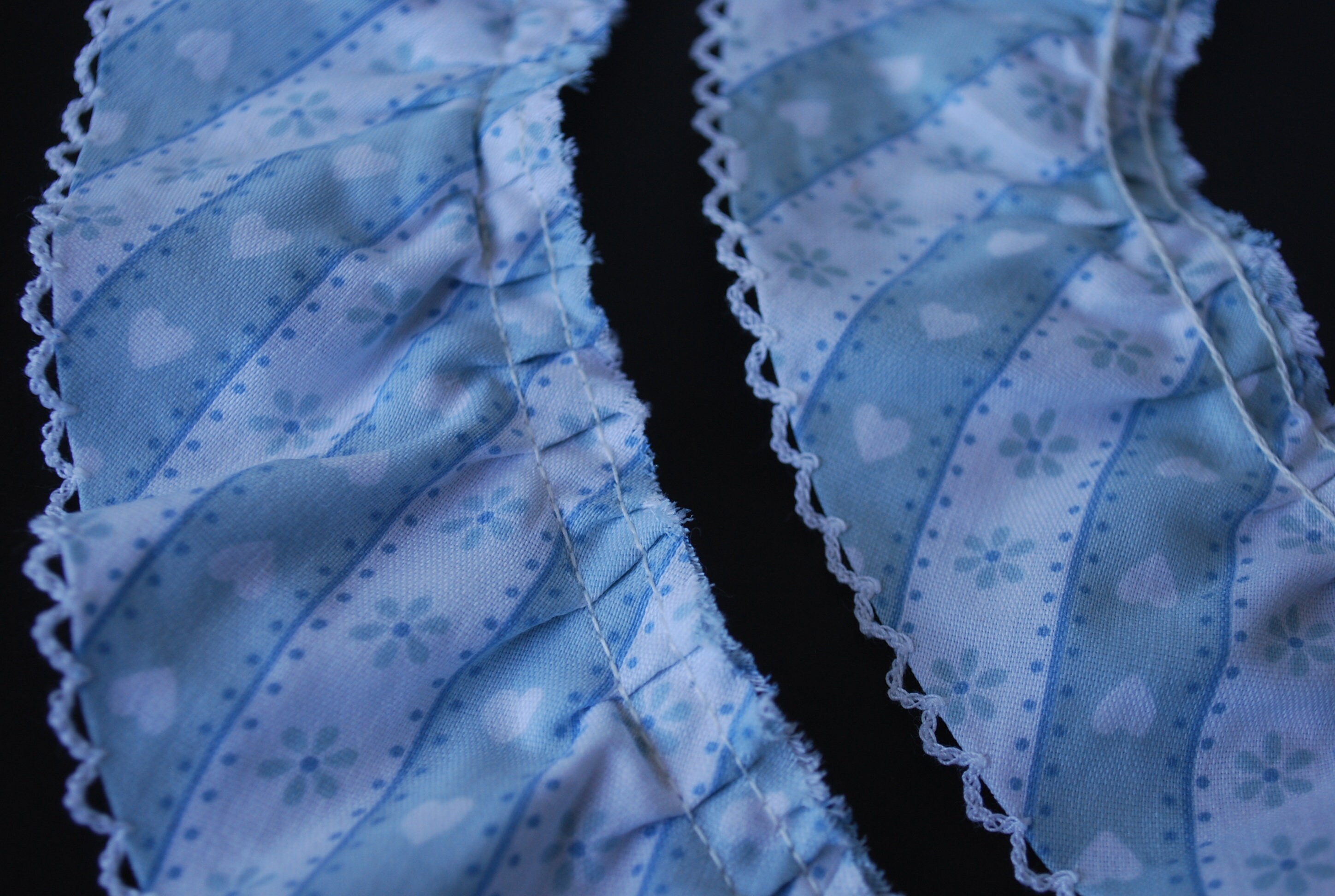 2 Yards Blue White Ruffled Trim for Sewing Heard and Floral | Etsy UK