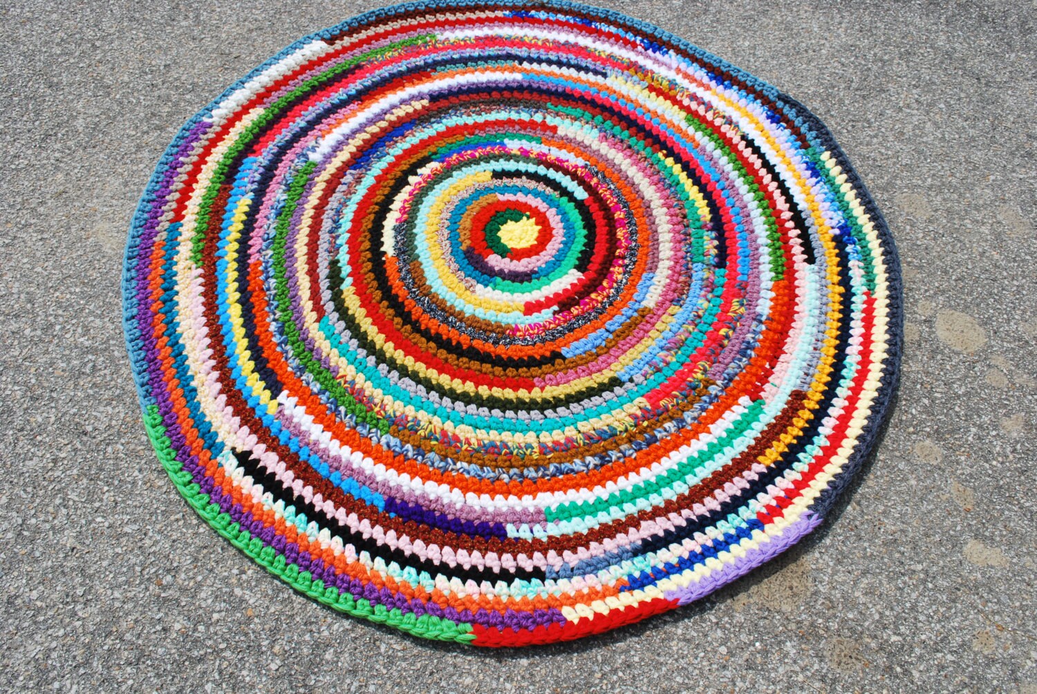 Multicolor 50'' Handmade Circle Rug - Etsy