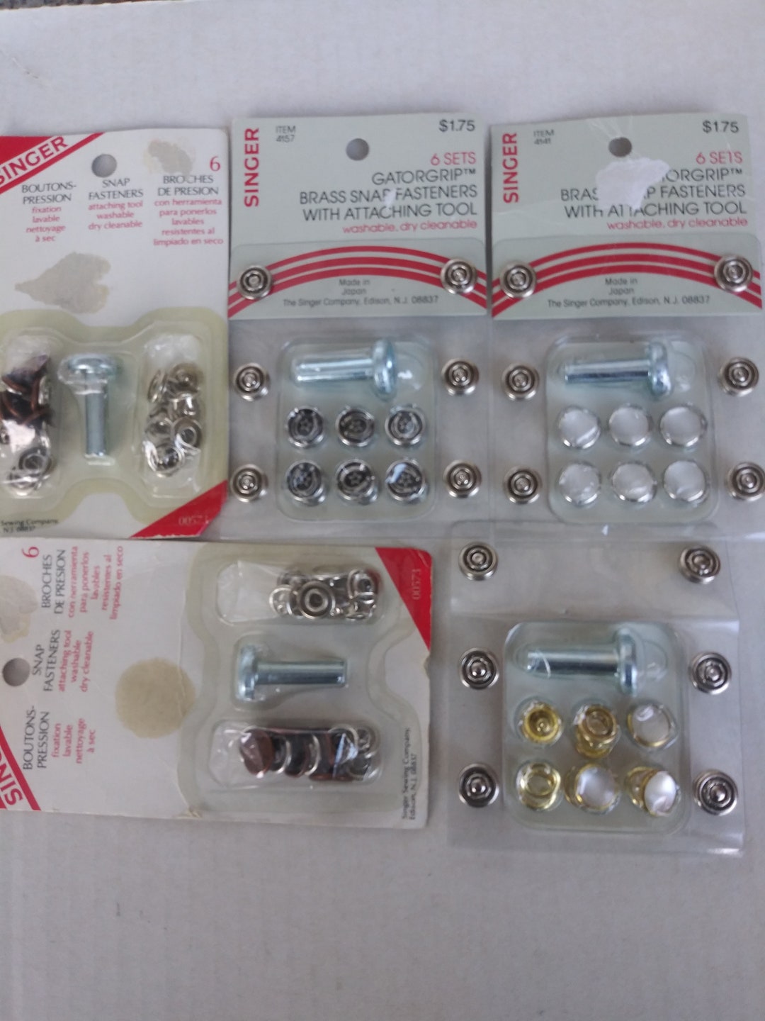 5 Packages 30 Psc Vintage Singer Snap Fasteners With - Etsy