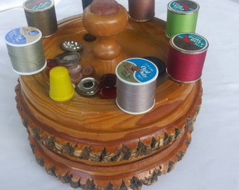 Vintage Wood Sewing Box - Etsy