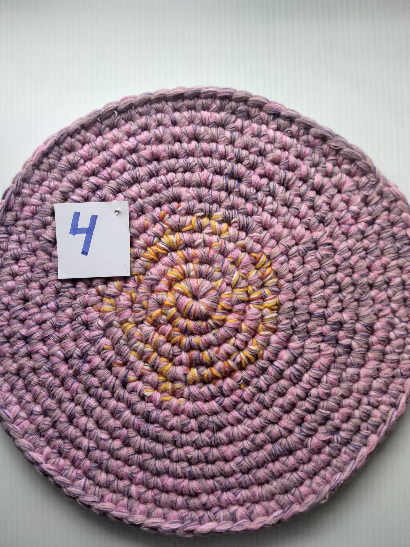Crocheted Rag Rug Chair Pad: Multicolored Yarn Seat Cushion - Etsy