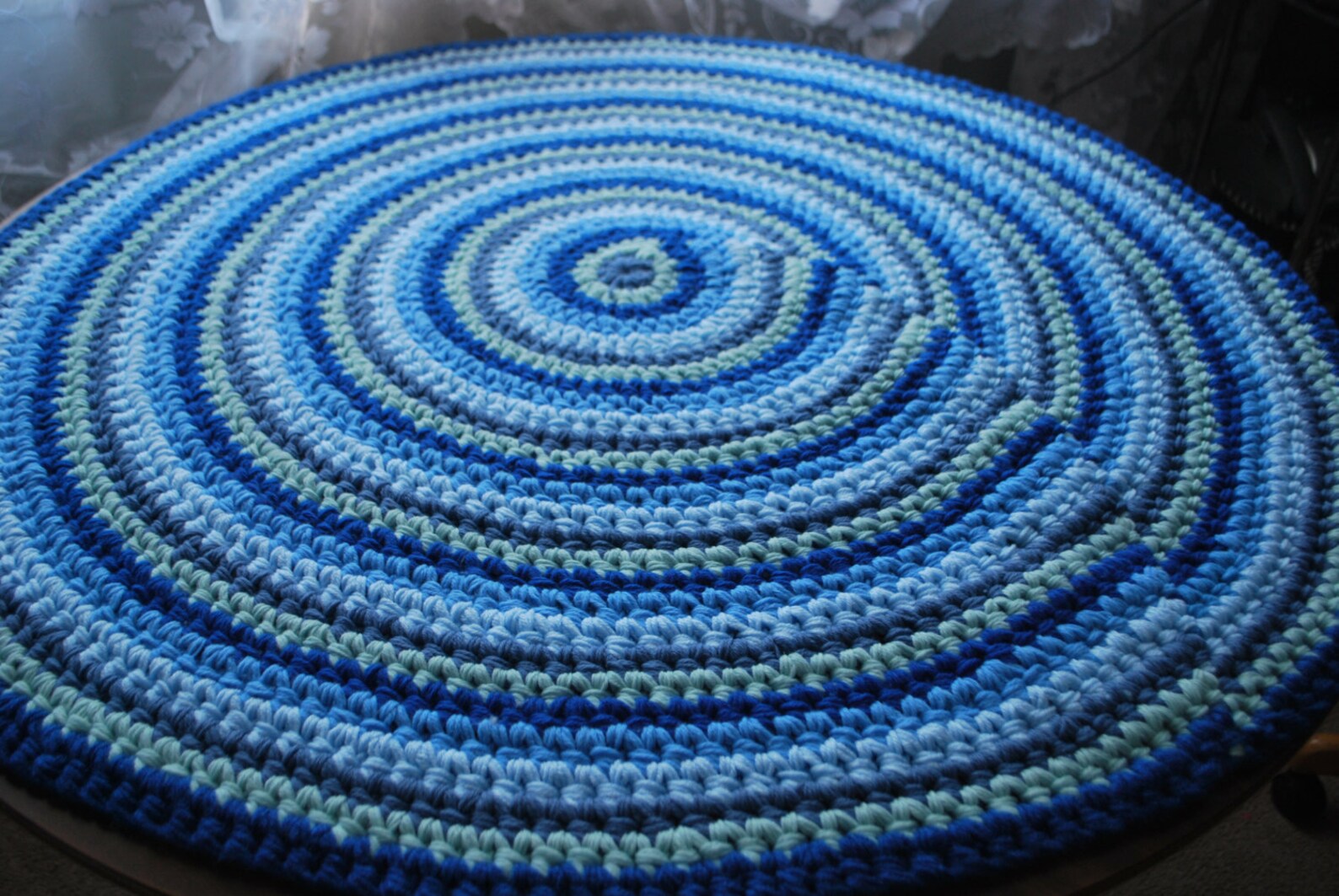 Blue Handmade Circle Rug - Etsy