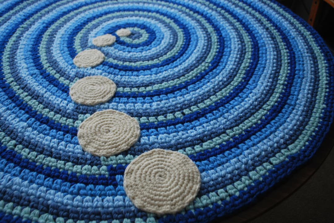 Blue Handmade Circle Rug - Etsy