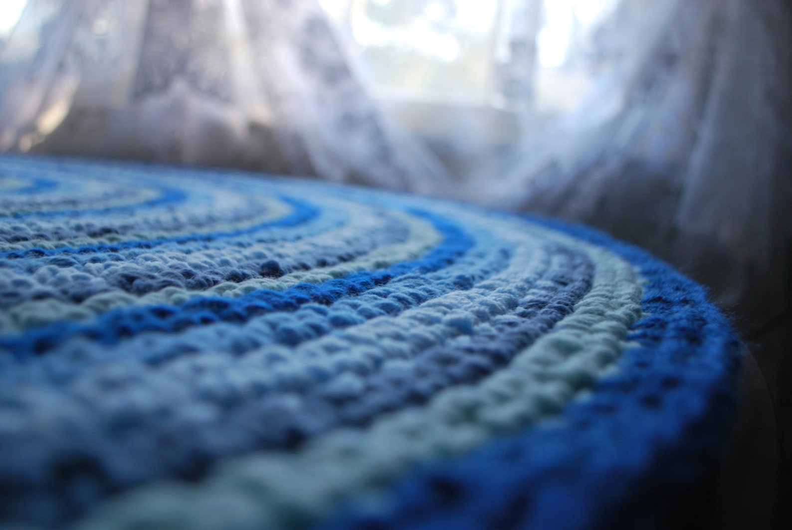 Blue Handmade Circle Rug - Etsy