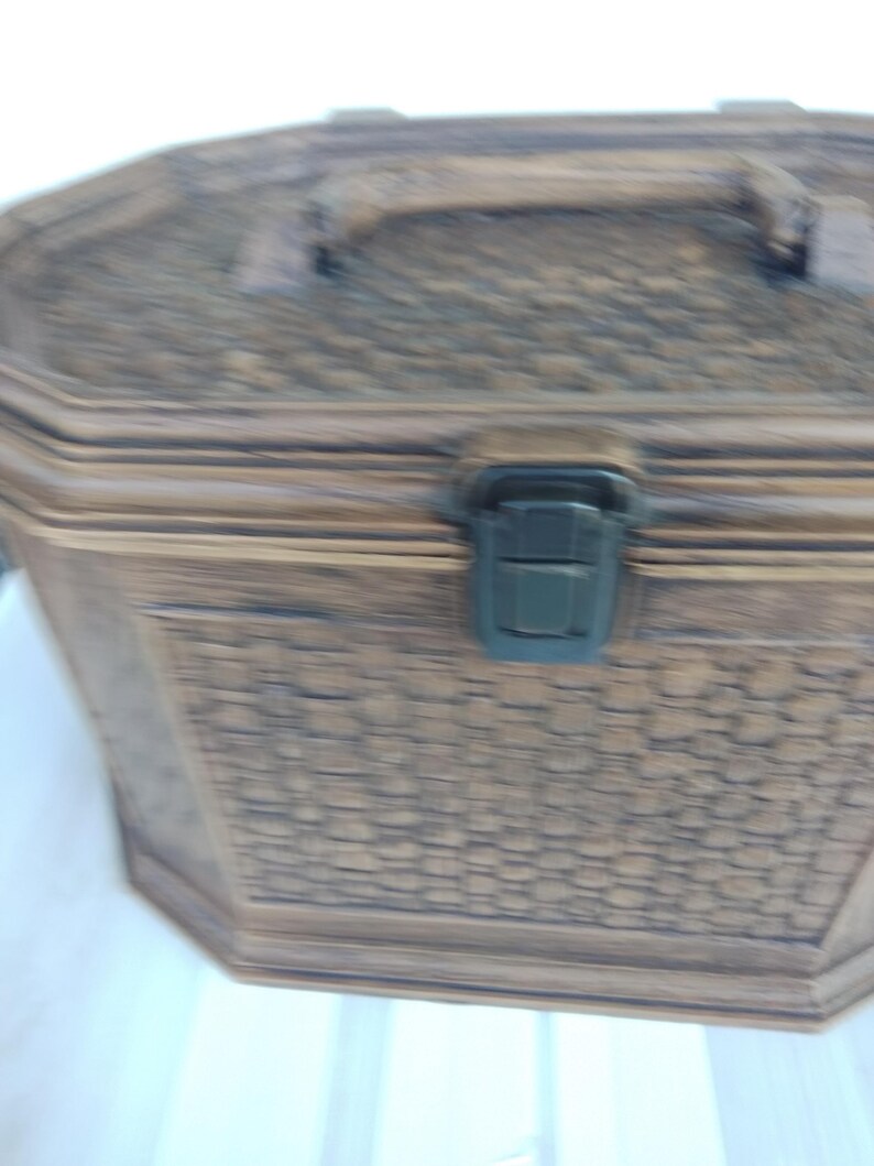 Vintage Lerner Plastic Faux Wood Sewing Storage Box With Tray - Etsy