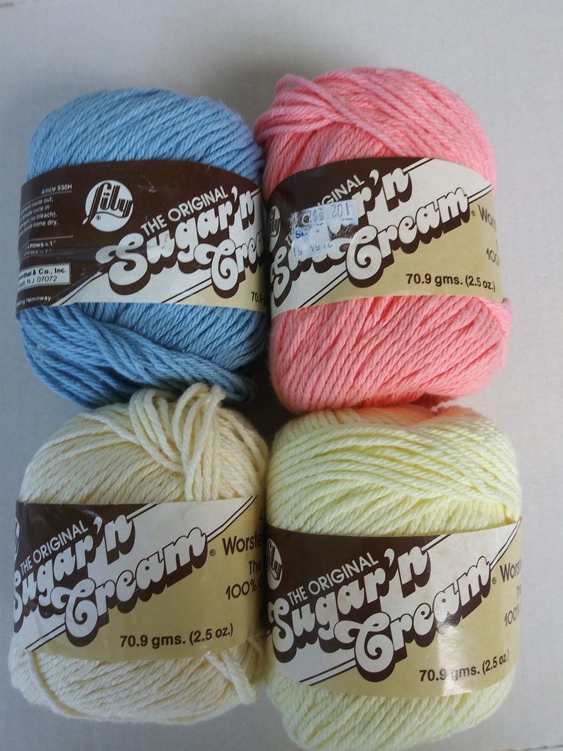 4 Skeins Lily Sugar'n Cream Cotton Yarn Colors - Etsy