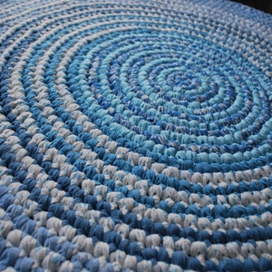 Blue and White Handmade Circle Rug - Etsy