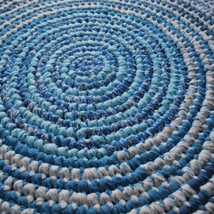 Blue and White Handmade Circle Rug - Etsy