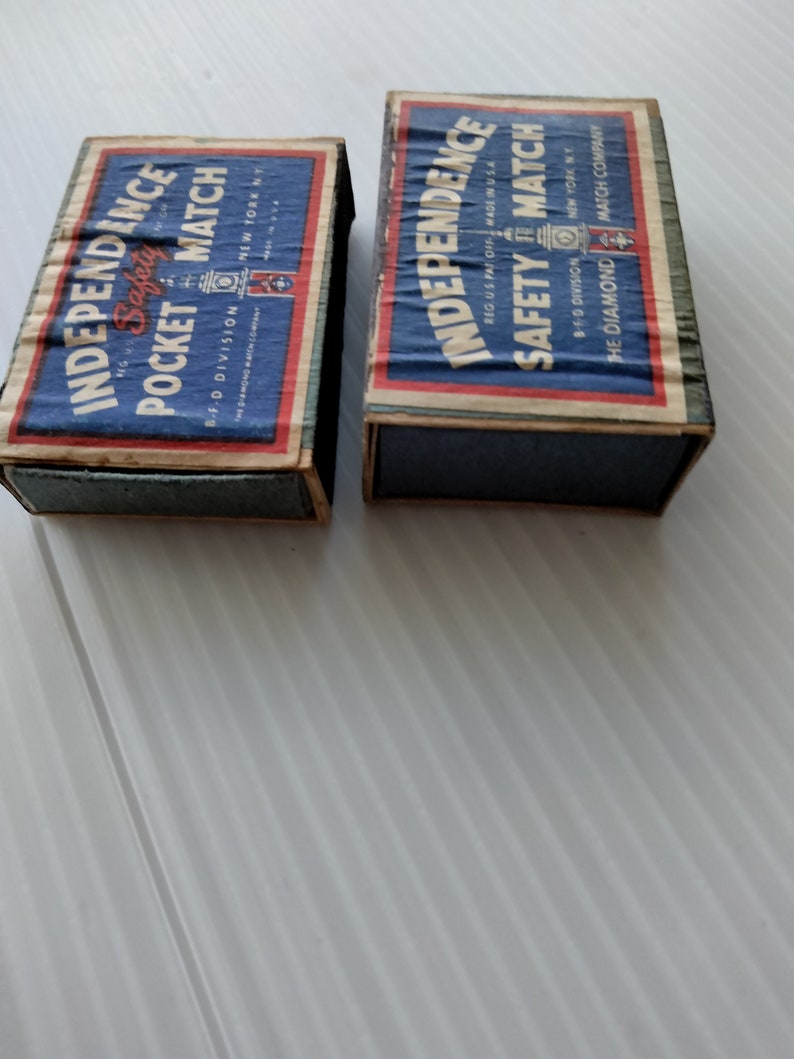 Vintage Set of 2 Matchbox Independence Pocket Match and Safety - Etsy