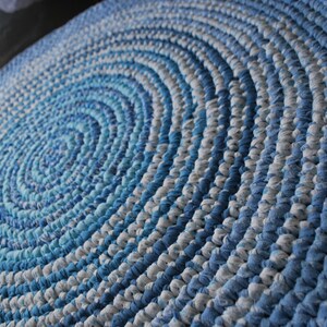 Blue and White Handmade Circle Rug - Etsy