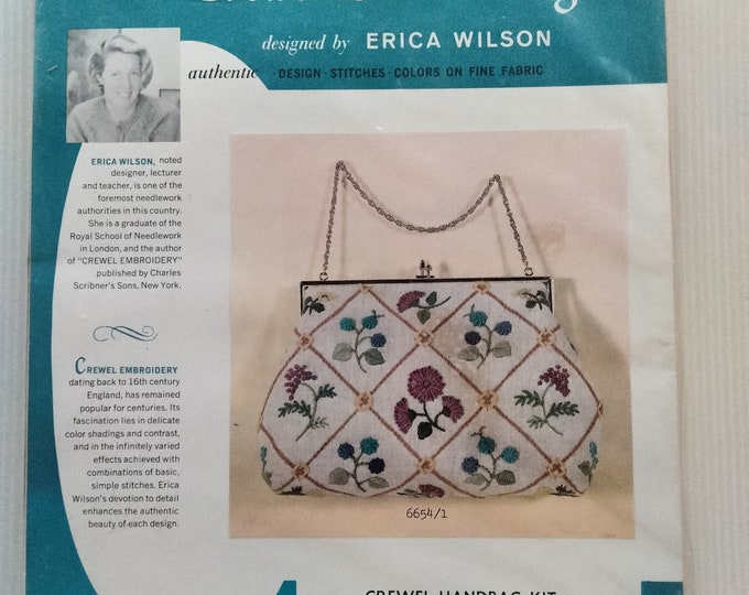 Crewel Embroidery Kit by Erica Wilson Crewel Handbag Kit - Etsy
