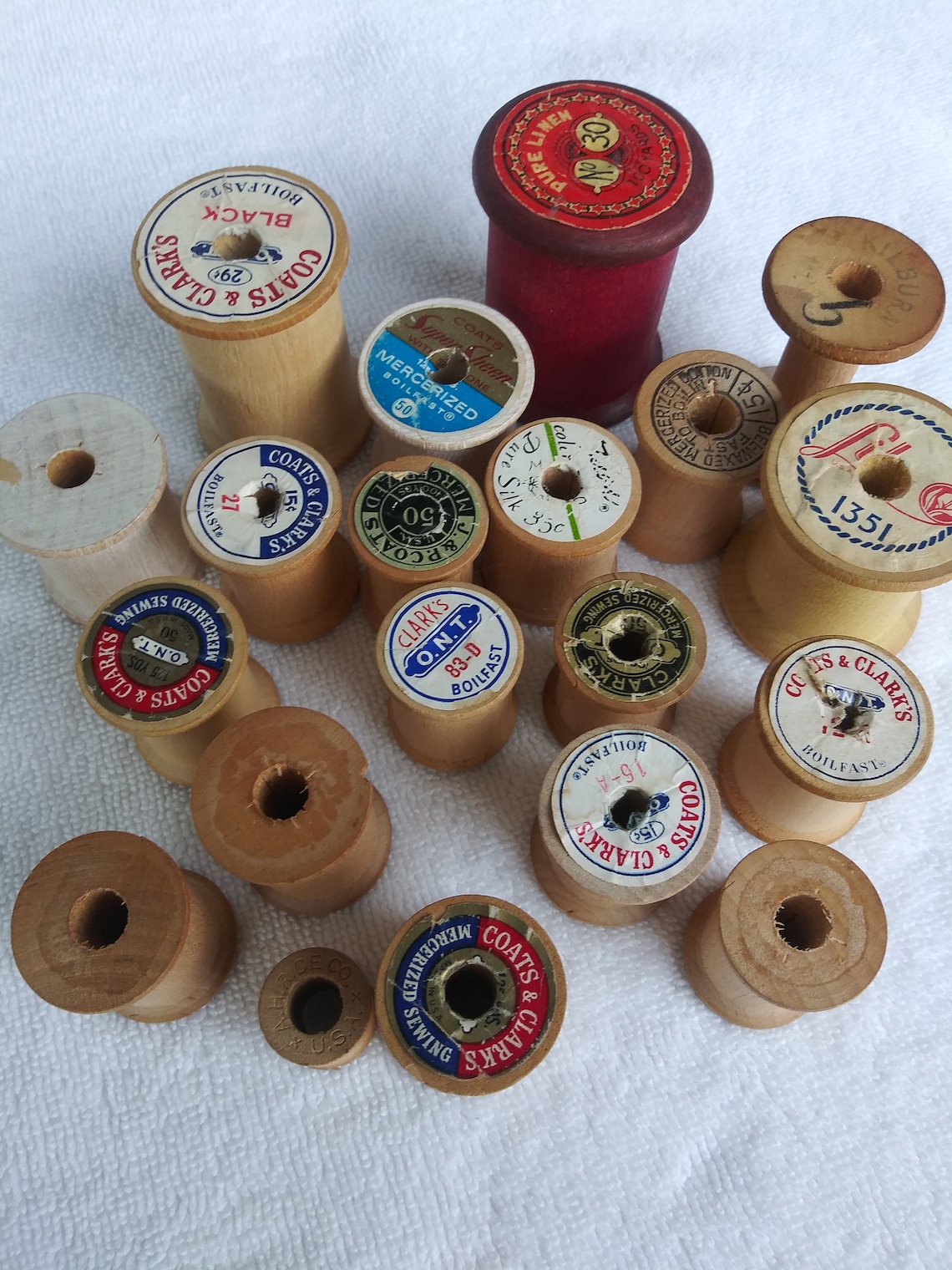 20 Vintage Wooden Thread Spools | Etsy
