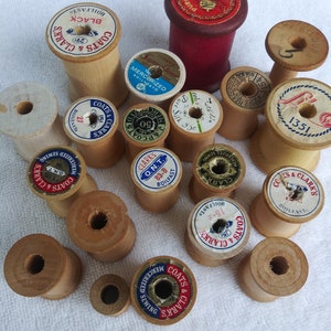 20 Vintage Wooden Thread Spools - Etsy