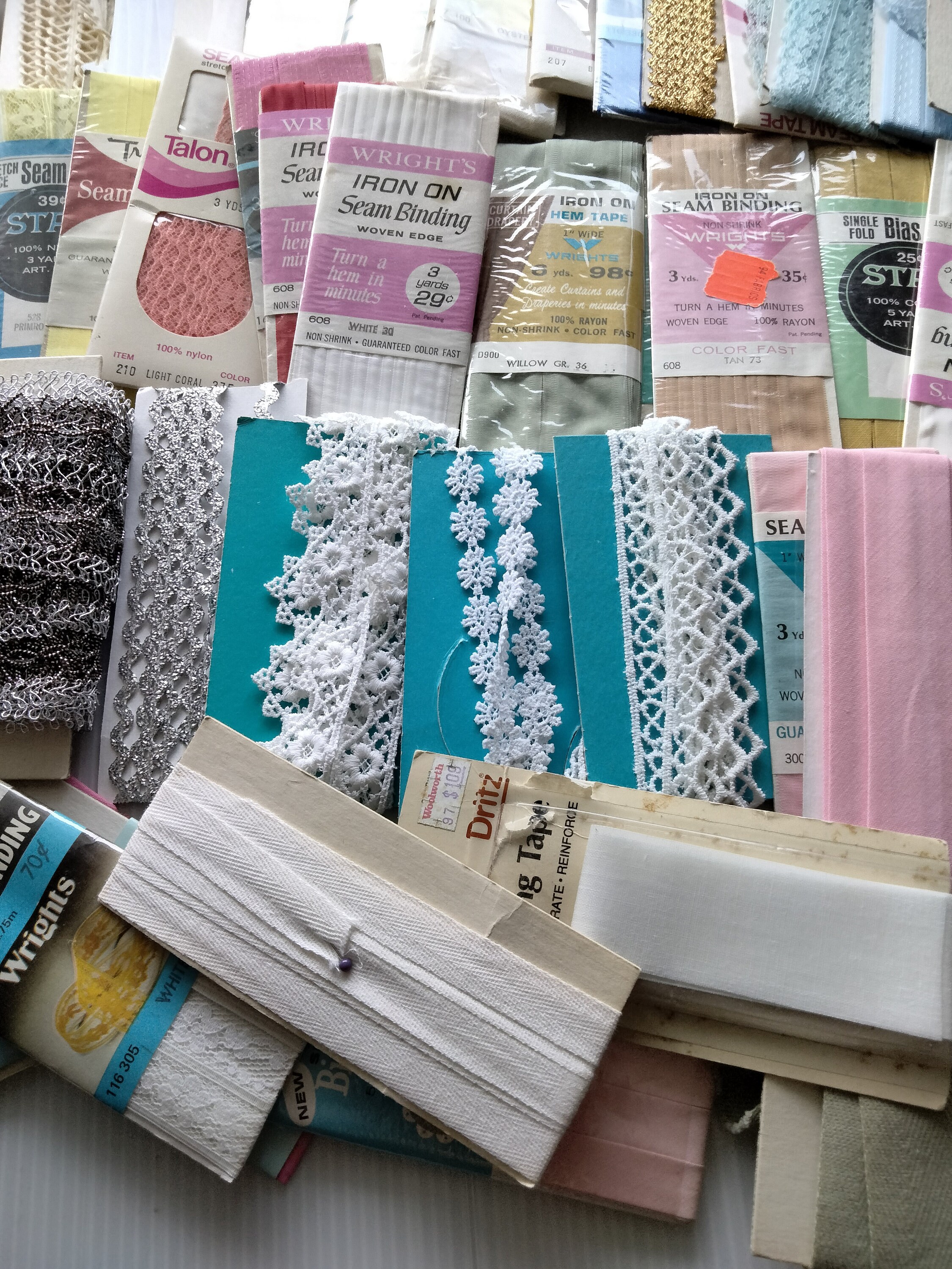 100 Packages Vintage Wrights Lace,seam Binding,quilt Binding,bias Tape ...