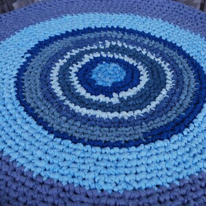 Blue Handmade Circle Rug - Etsy