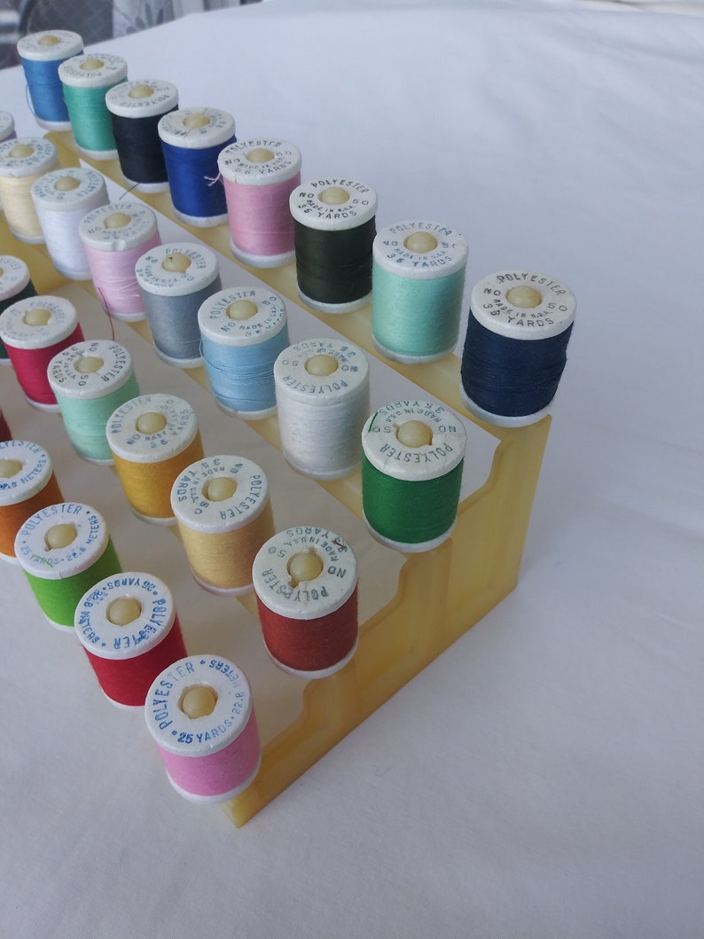 Thread Organizer Holder Rack Vintage Polyester 32 Spools - Etsy