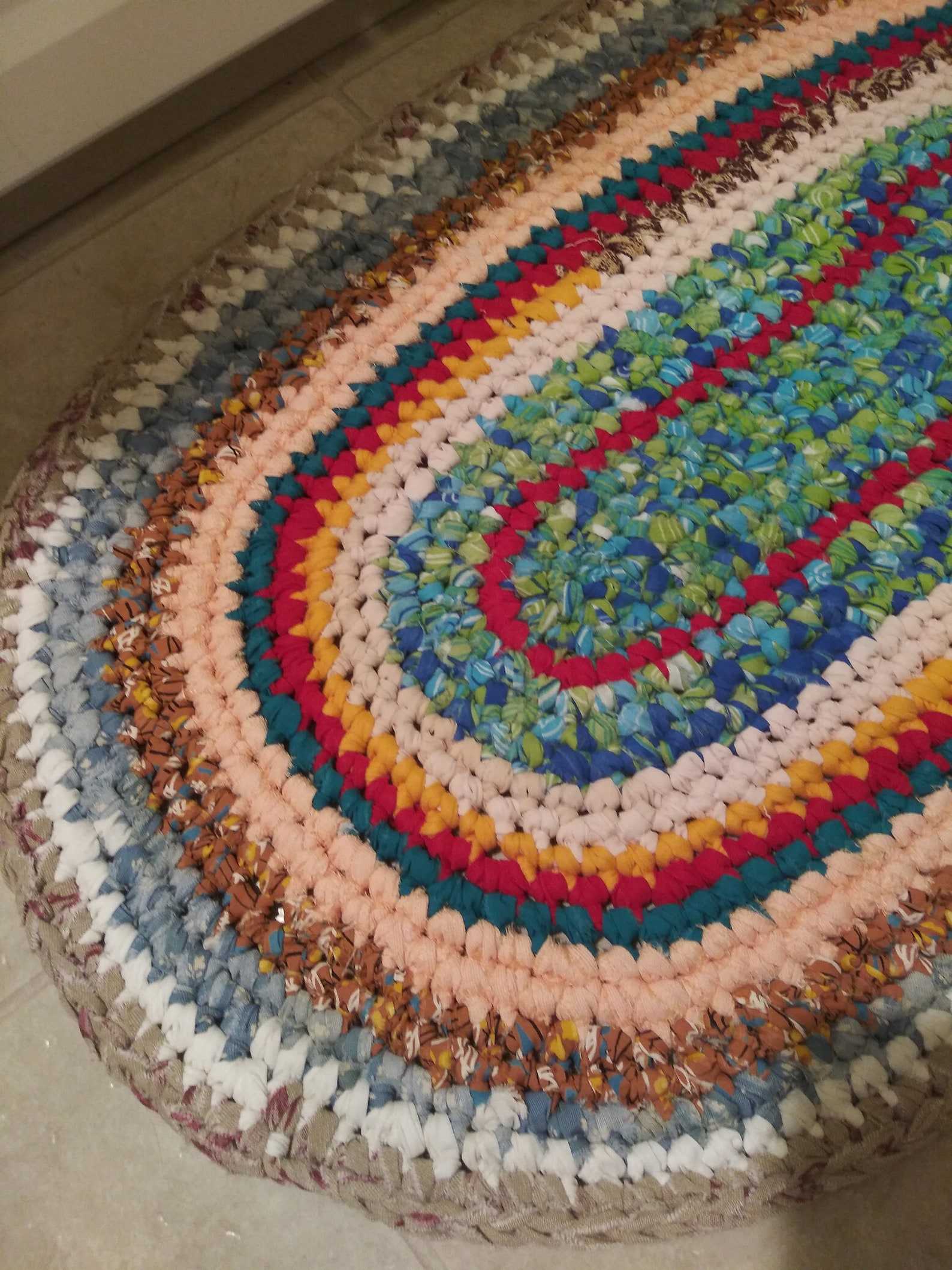 Oval Multicolor Crocheted Rag Rug - Etsy