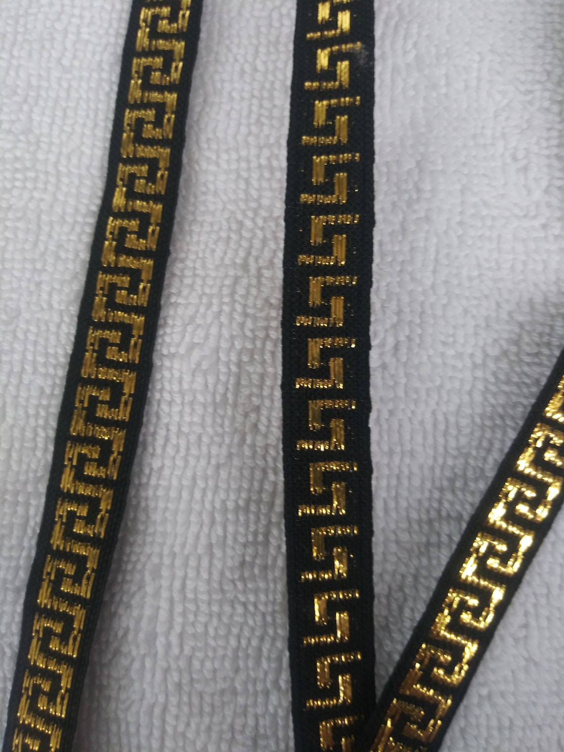 10 Yard Vintage Greek Key Ribbon Trim Gold-black Trims 3/8 Wide - Etsy