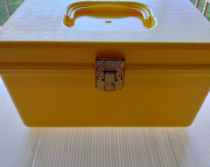 Costom Orders Plastic Thread Box Vintage Yellow Sewing Box - Etsy