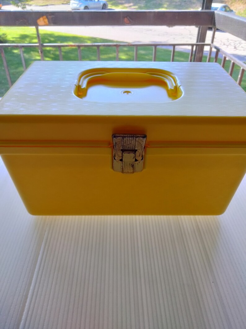 Costom Orders Plastic Thread Box Vintage Yellow Sewing Box - Etsy