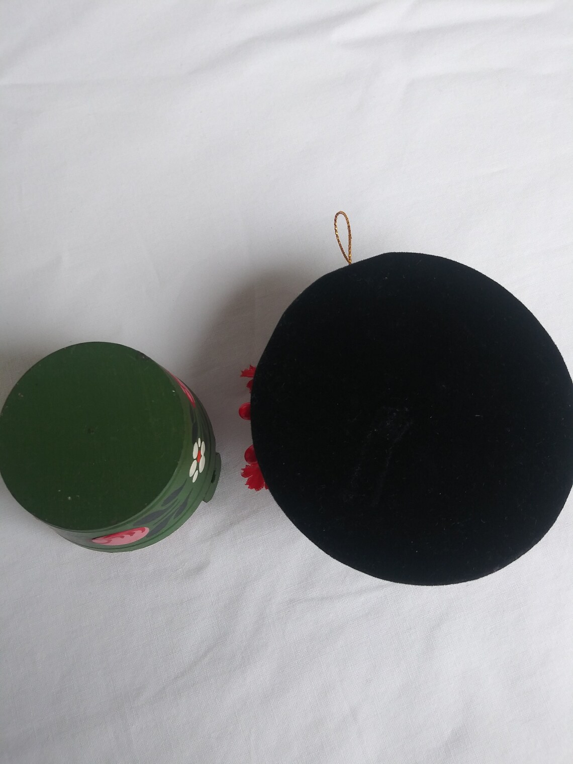 Set of 2 Vintage Pin Cushion /hat Pin Cushion and Wooden Round - Etsy