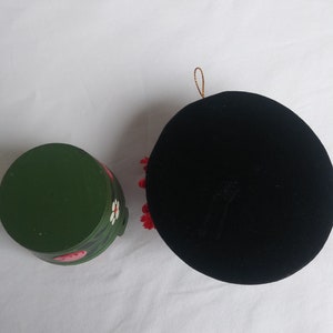 Set of 2 Vintage Pin Cushion /hat Pin Cushion and Wooden Round - Etsy
