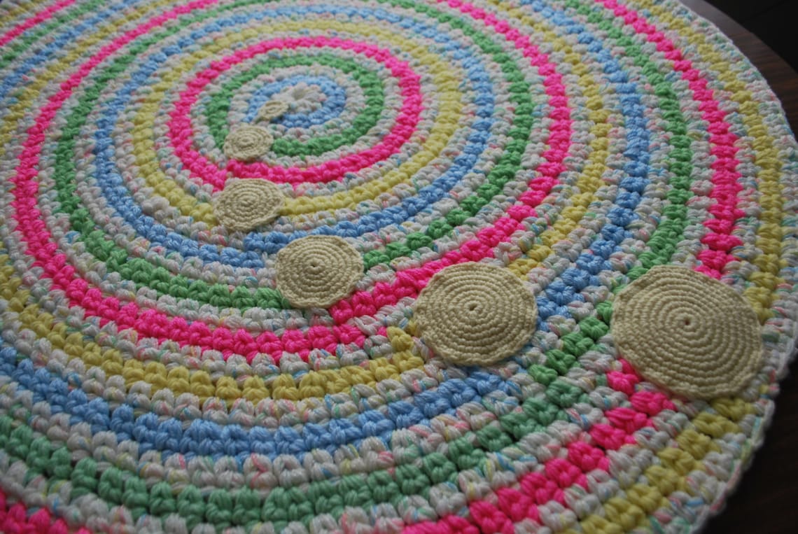 Baby Nursery Rug Jumping Print Handmade Circle Rug | Etsy