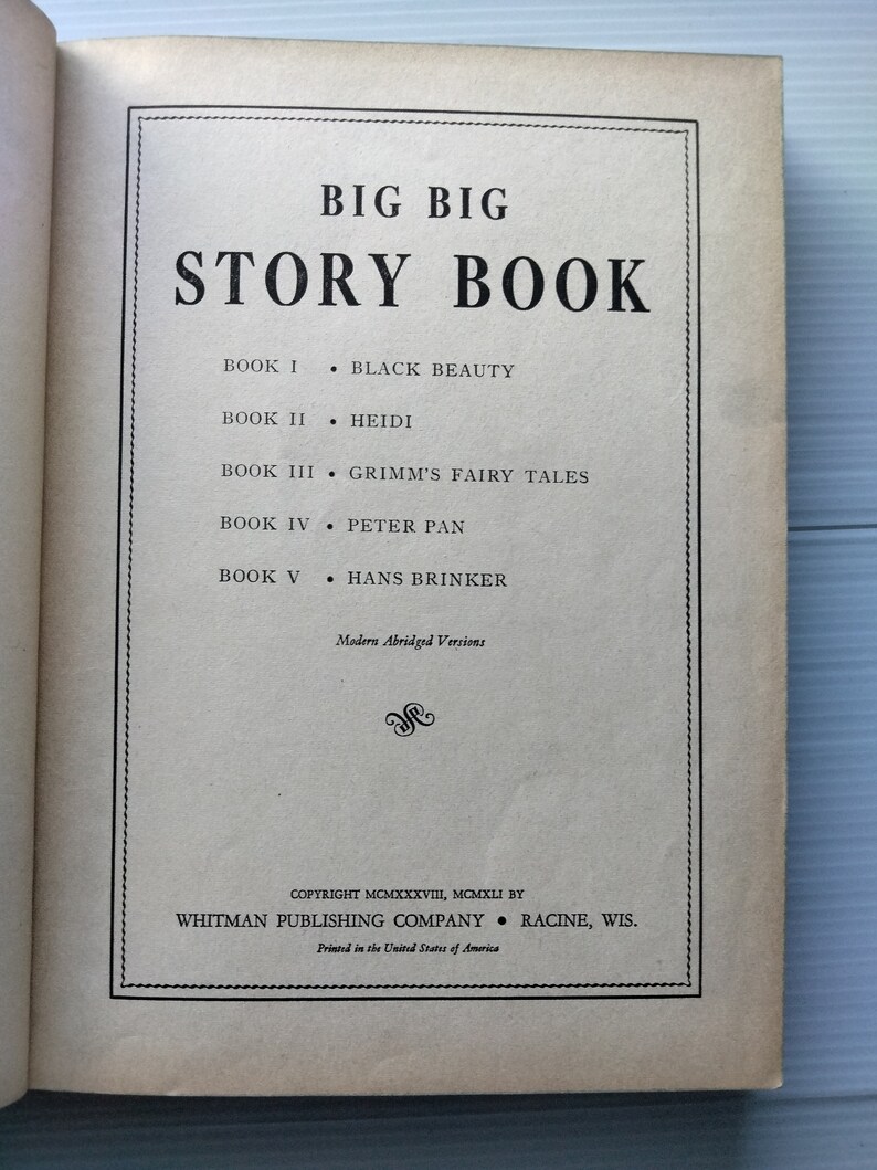 Vintage Book 1938 Big Big Story Book - Etsy