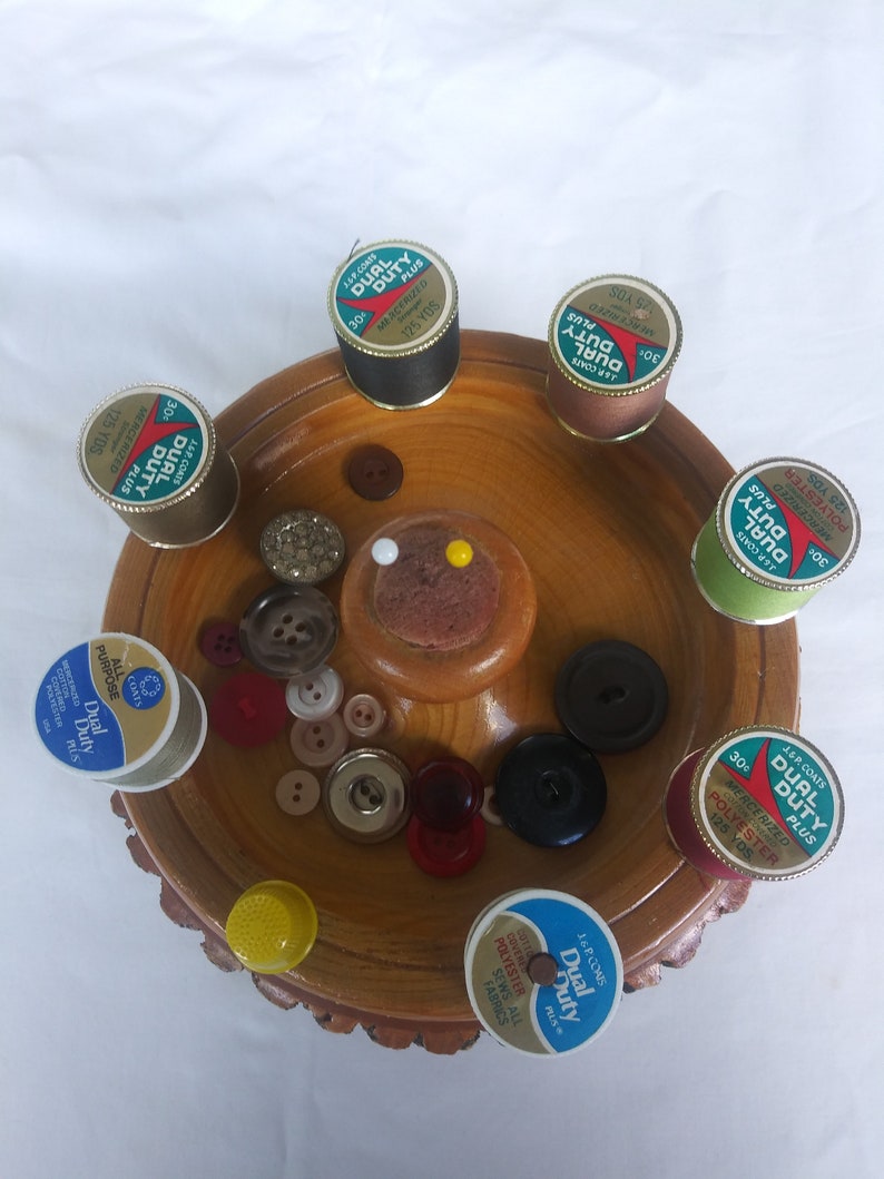 Vintage Wood Sewing Box /primitive Treenware Thread Caddy - Etsy