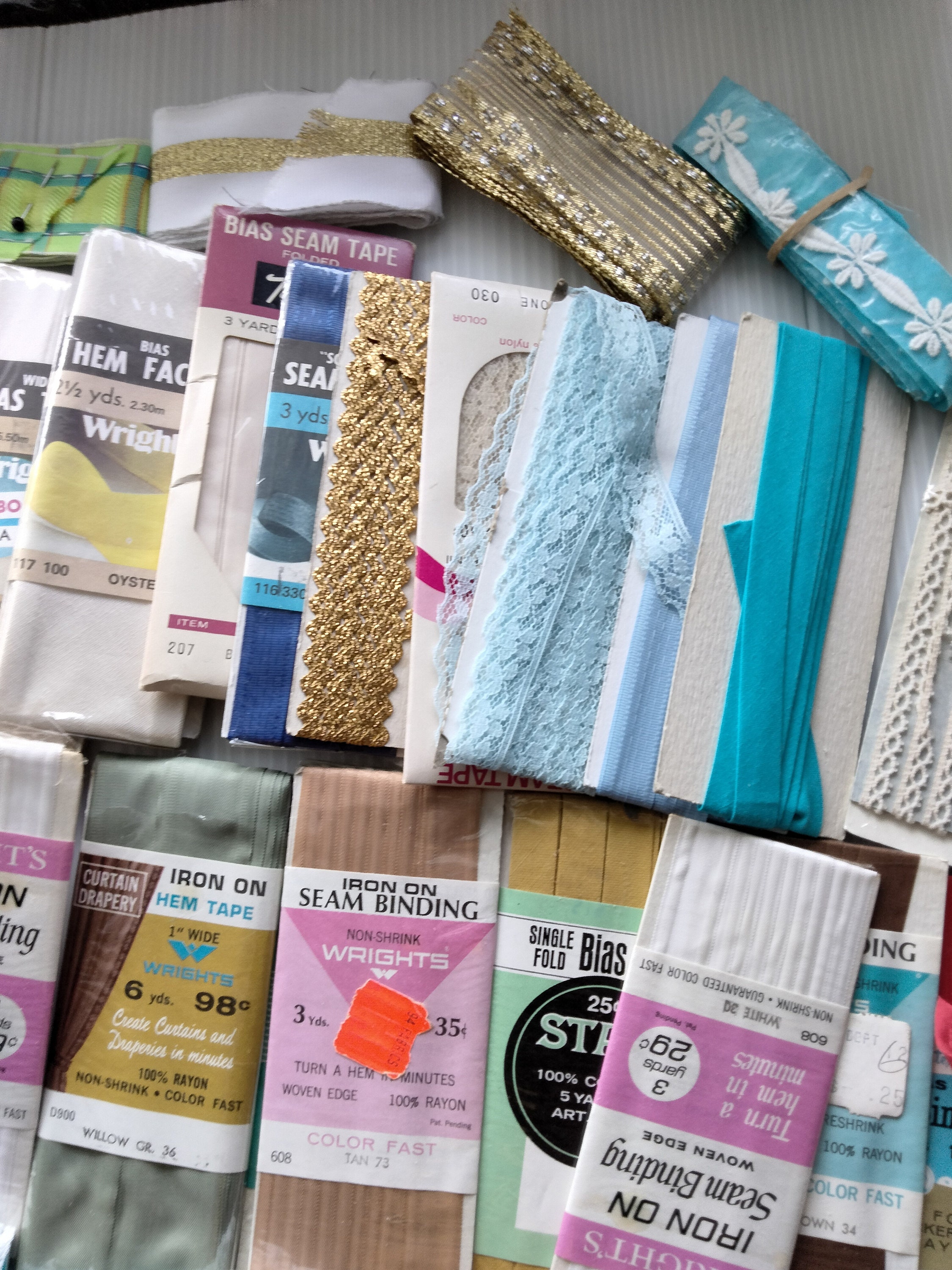 100 Packages Vintage Wrights Lace,seam Binding,quilt Binding,bias Tape ...